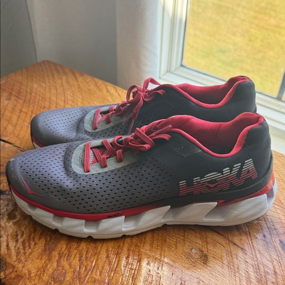 Hoka One One | Shoes | Hoka One One Gray And Red Running Shoes | Poshmark